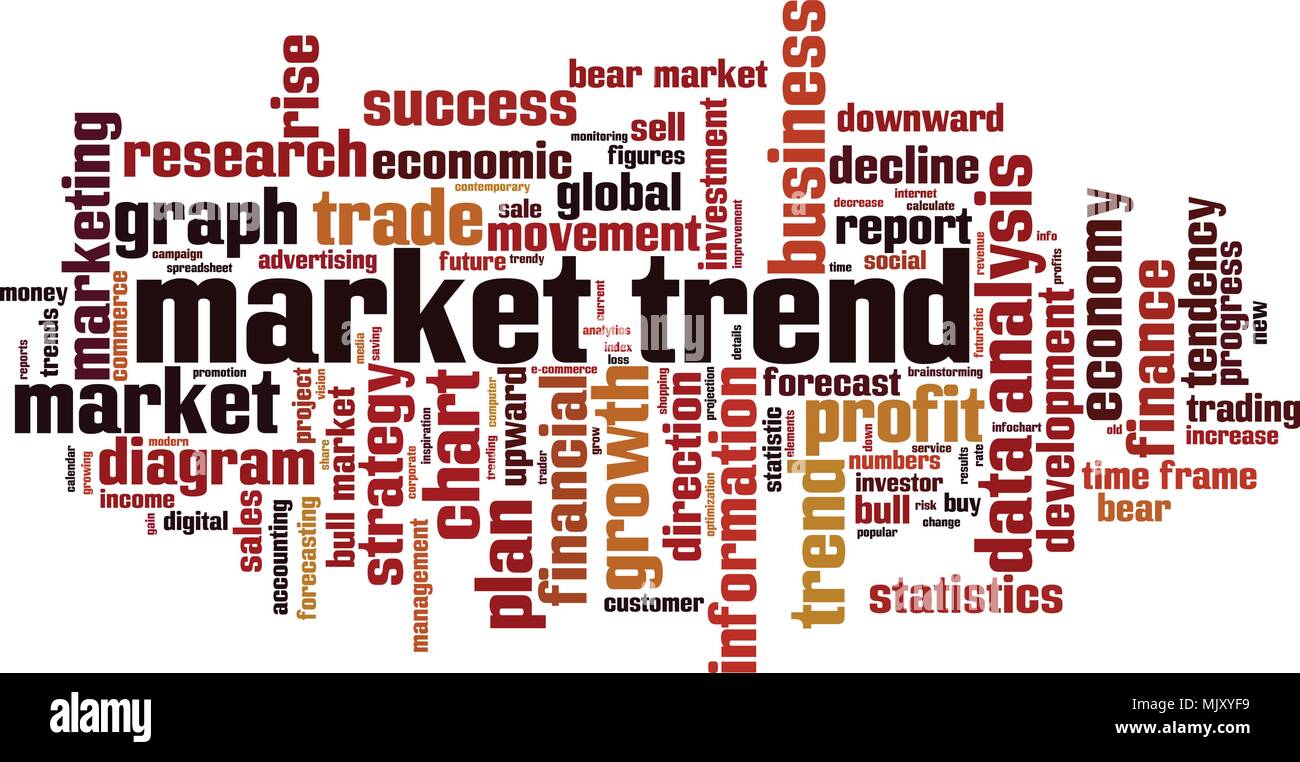 Market trend word cloud concept. Vector illustration Stock Vector Image ...