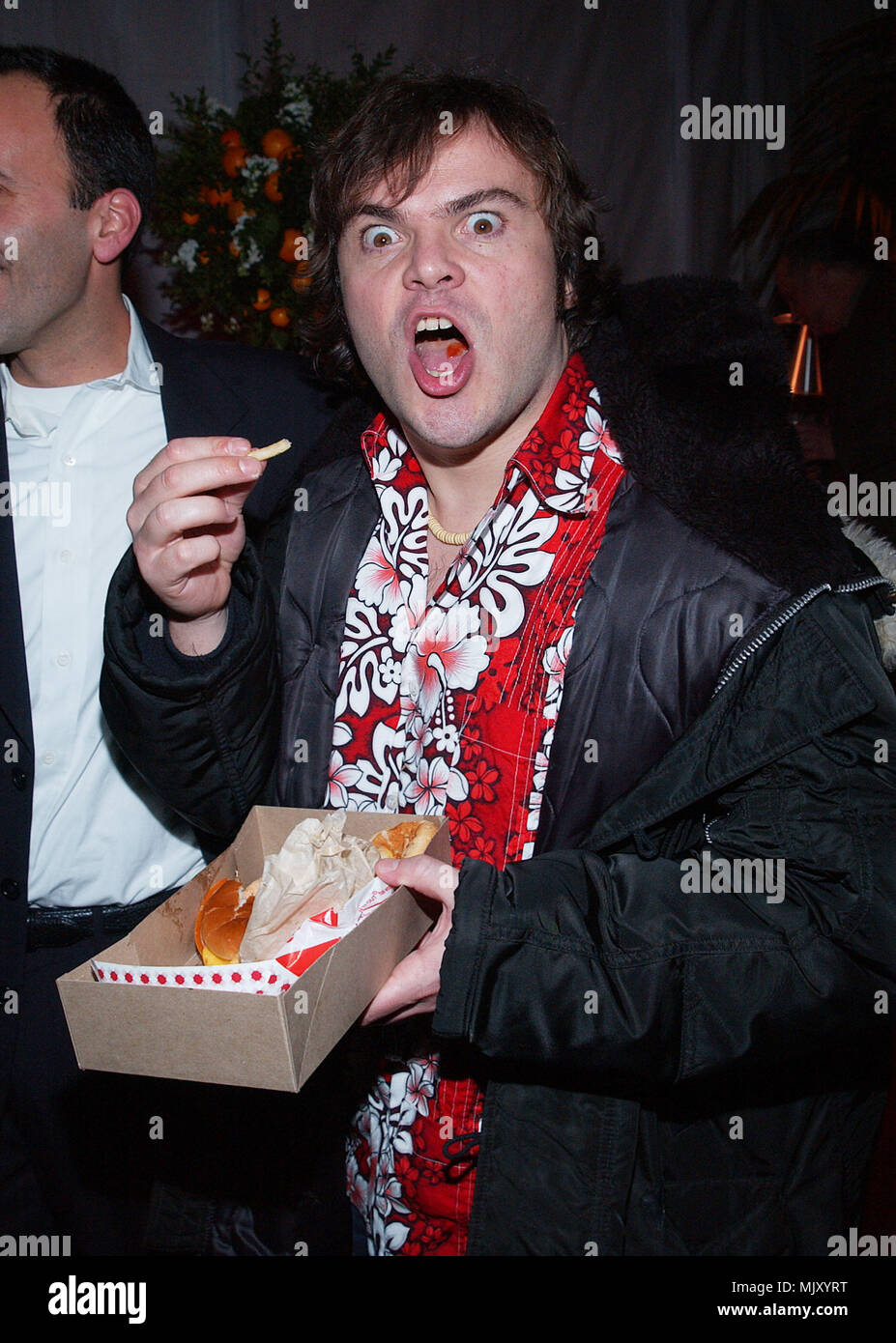 Jack Black posing "Orange County food" at the after party for the ...