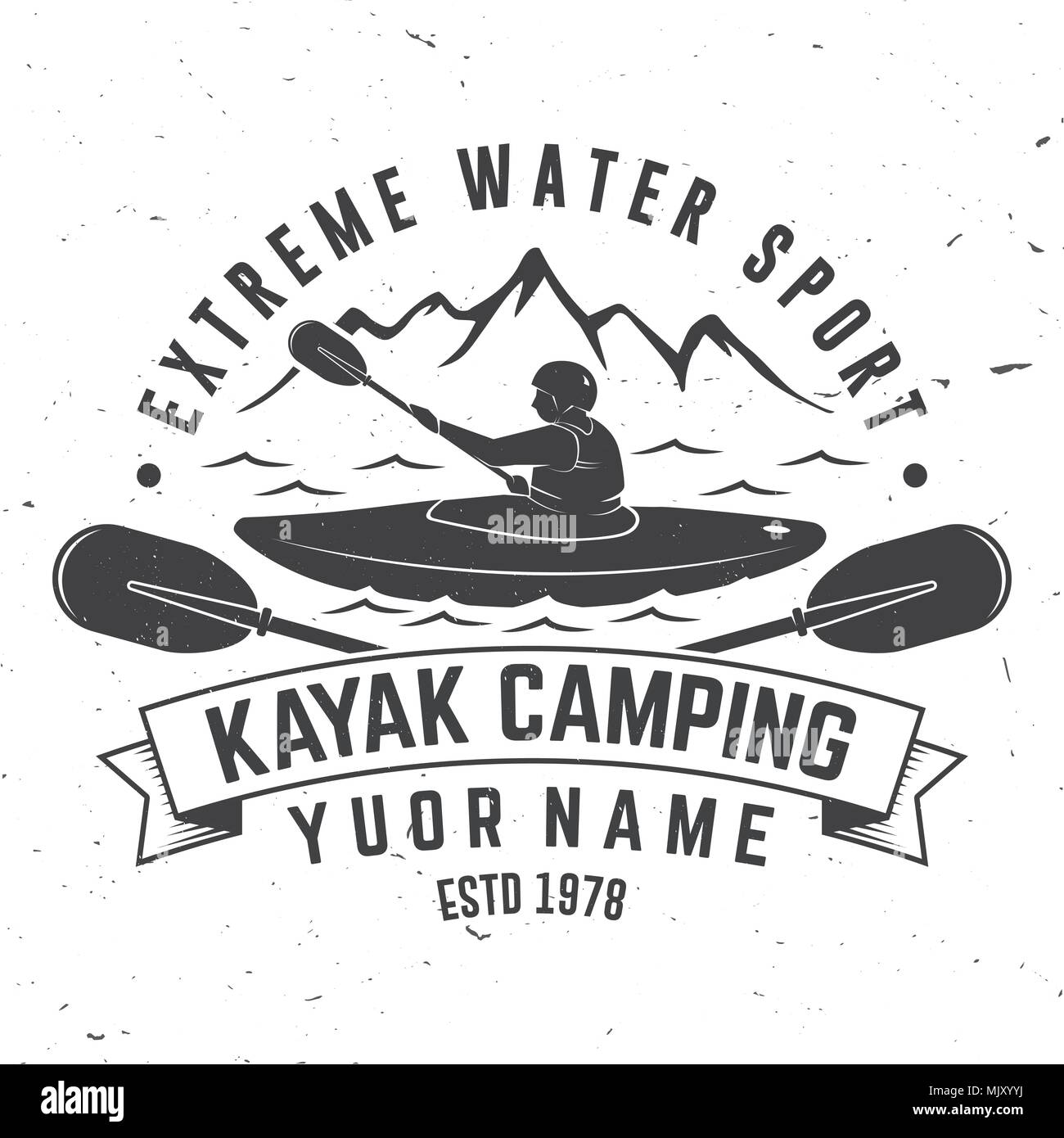 Kayak camping. Vector illustration. Concept for shirt, print, stamp or ...