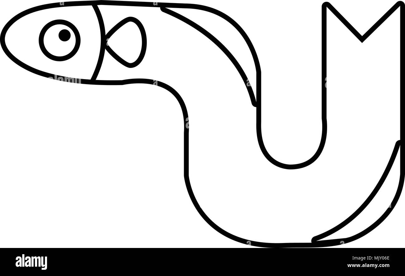 Eel icon, outline style Stock Vector Image & Art - Alamy