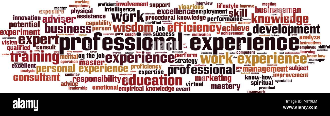 Professional experience word cloud concept. Vector illustration Stock ...