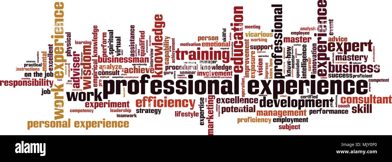 Professional experience word cloud concept. Vector illustration Stock ...
