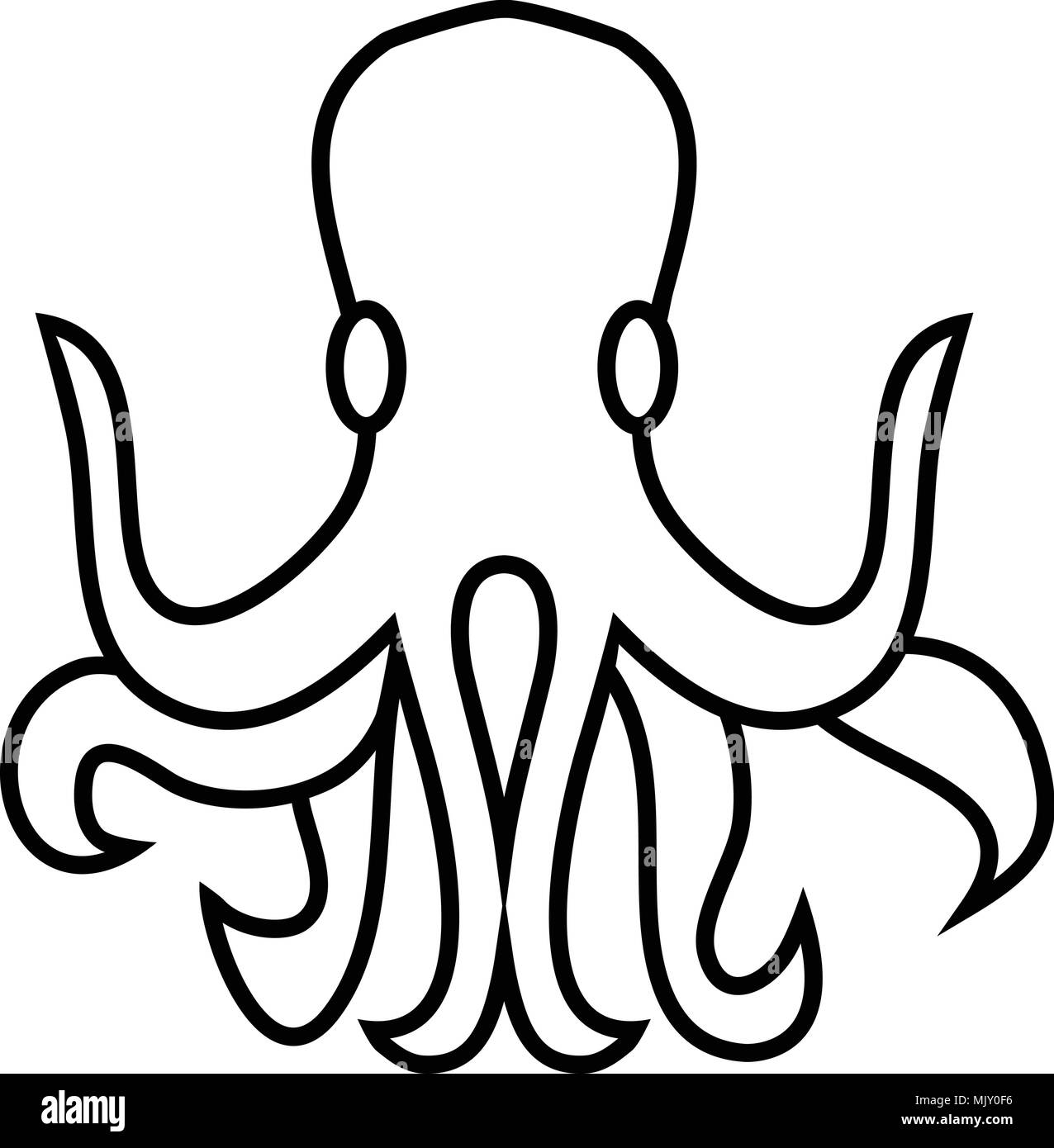Octopus icon, outline style Stock Vector Image & Art - Alamy