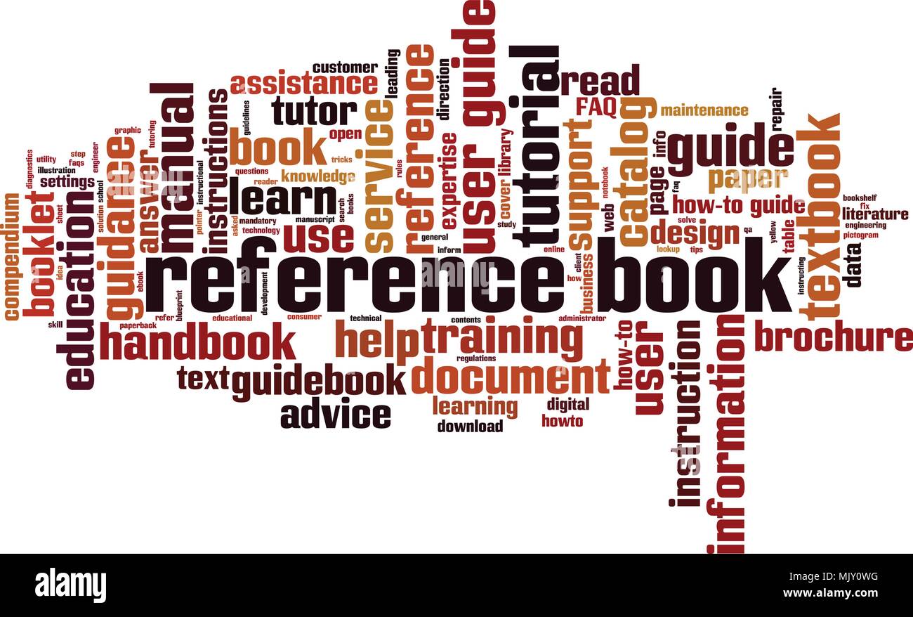 Reference book word cloud concept. Vector illustration Stock Vector ...