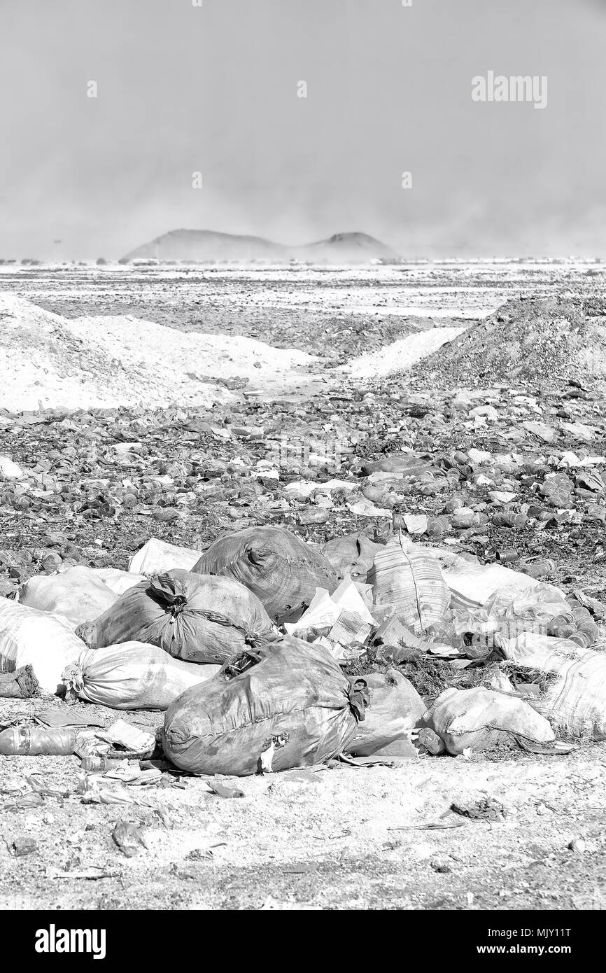 in ethiopia africa the discard garbage and plastic bottle near the city ...