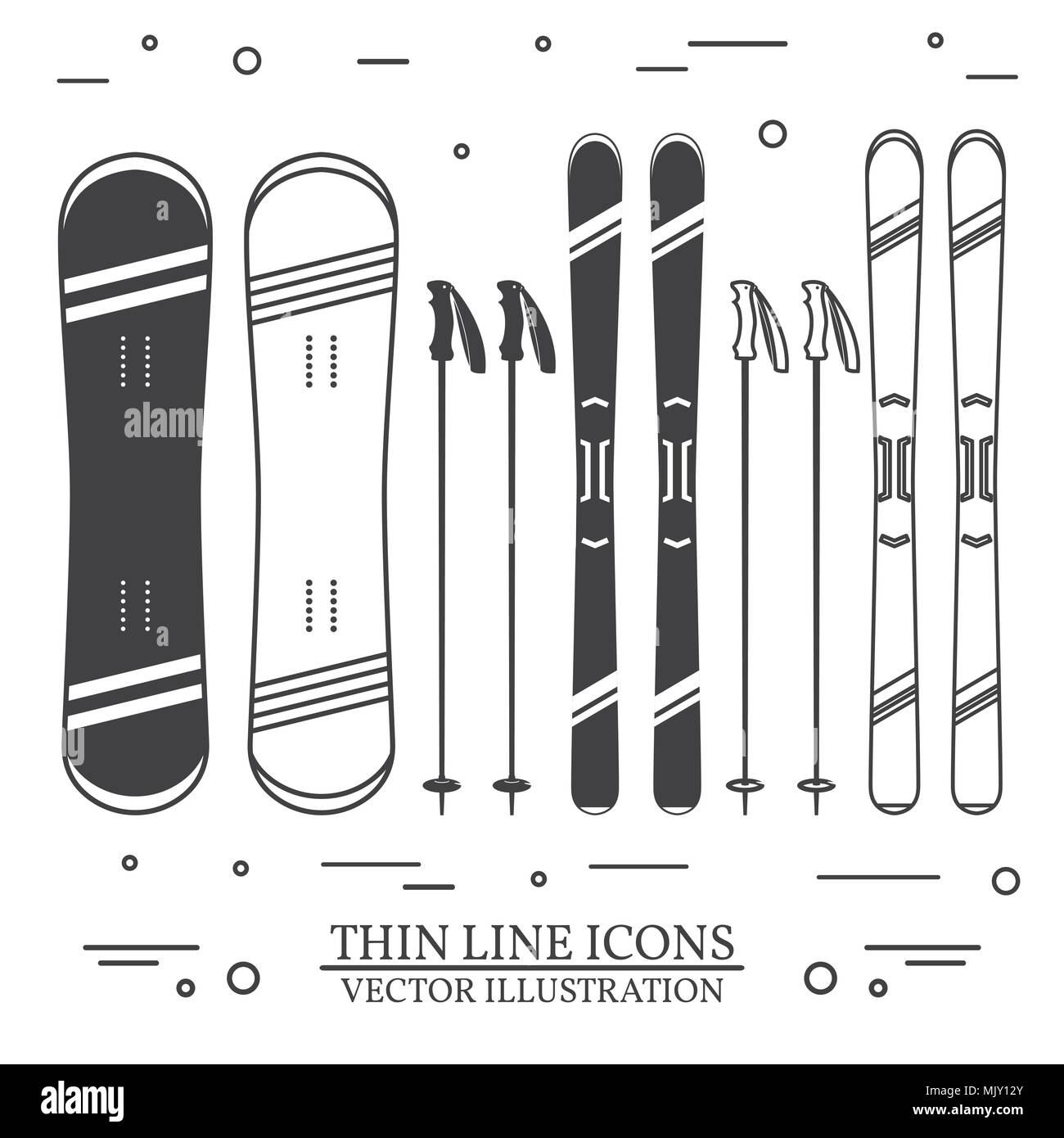 Old skis Stock Vector Images - Alamy