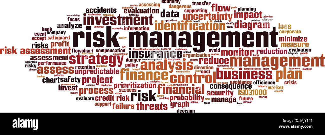 Risk management word cloud concept. Vector illustration Stock Vector ...