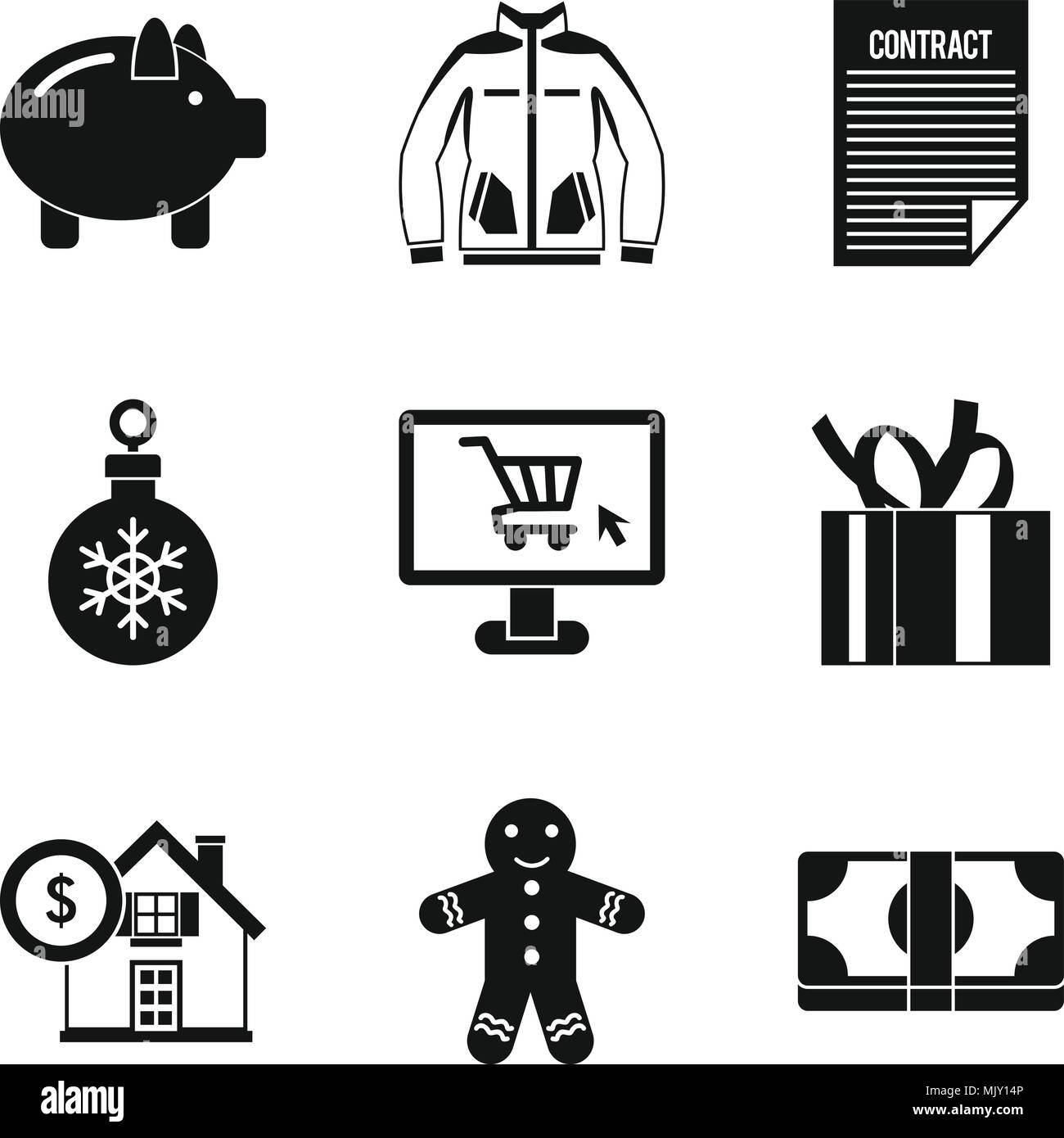 Extremely cold icons set, simple style Stock Vector Image & Art - Alamy