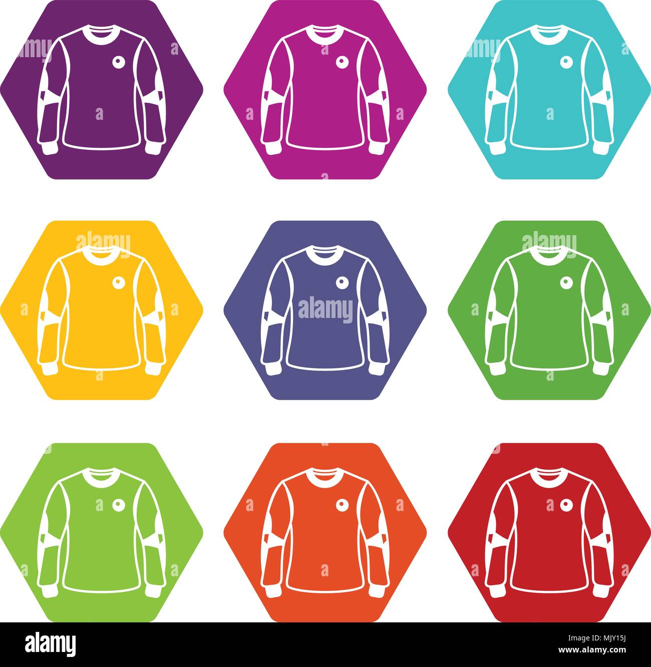 Shirt goalkeeper icons set 9 vector Stock Vector Image & Art - Alamy