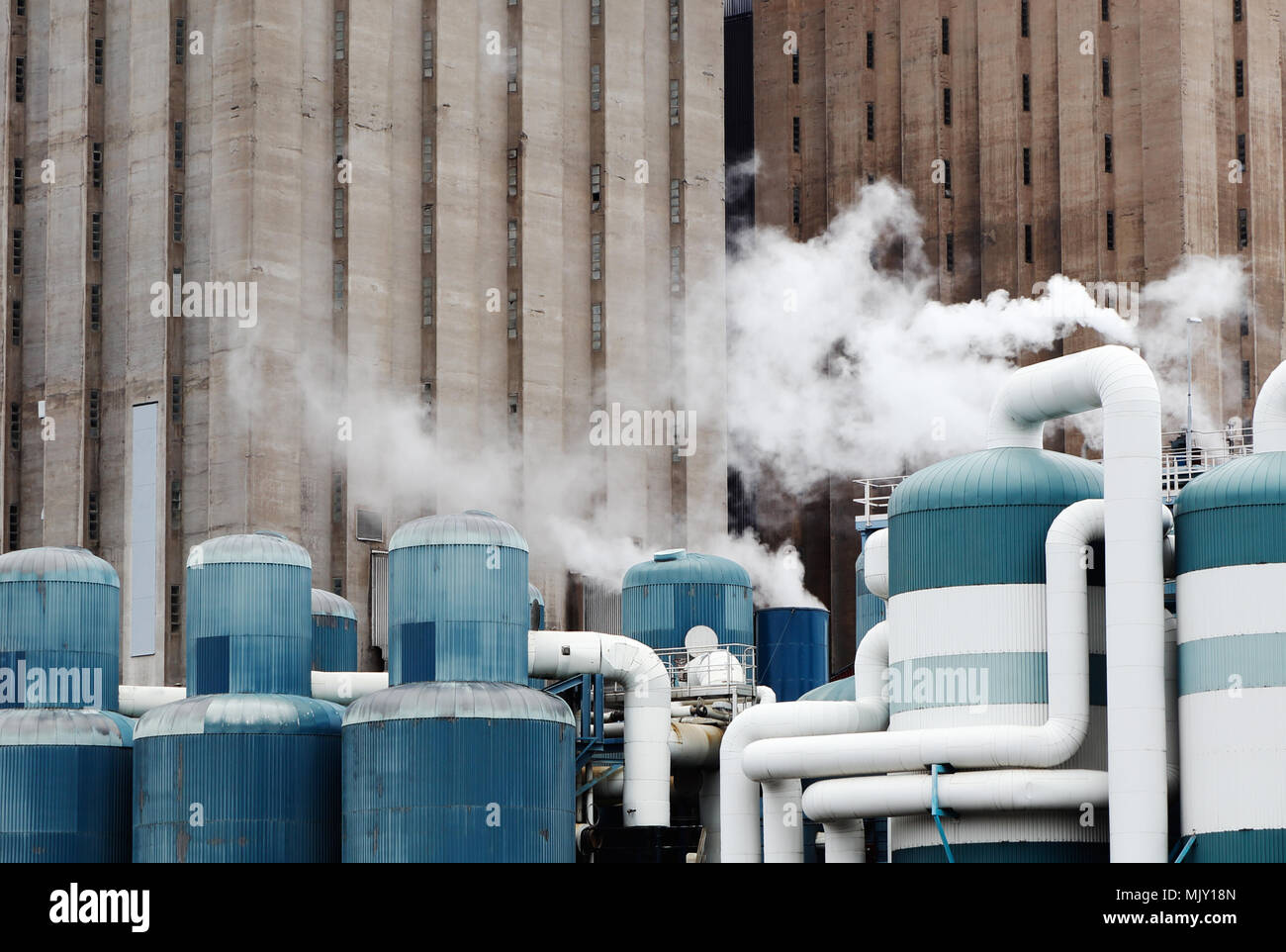 Close-up of pulp mill exterior Stock Photo - Alamy