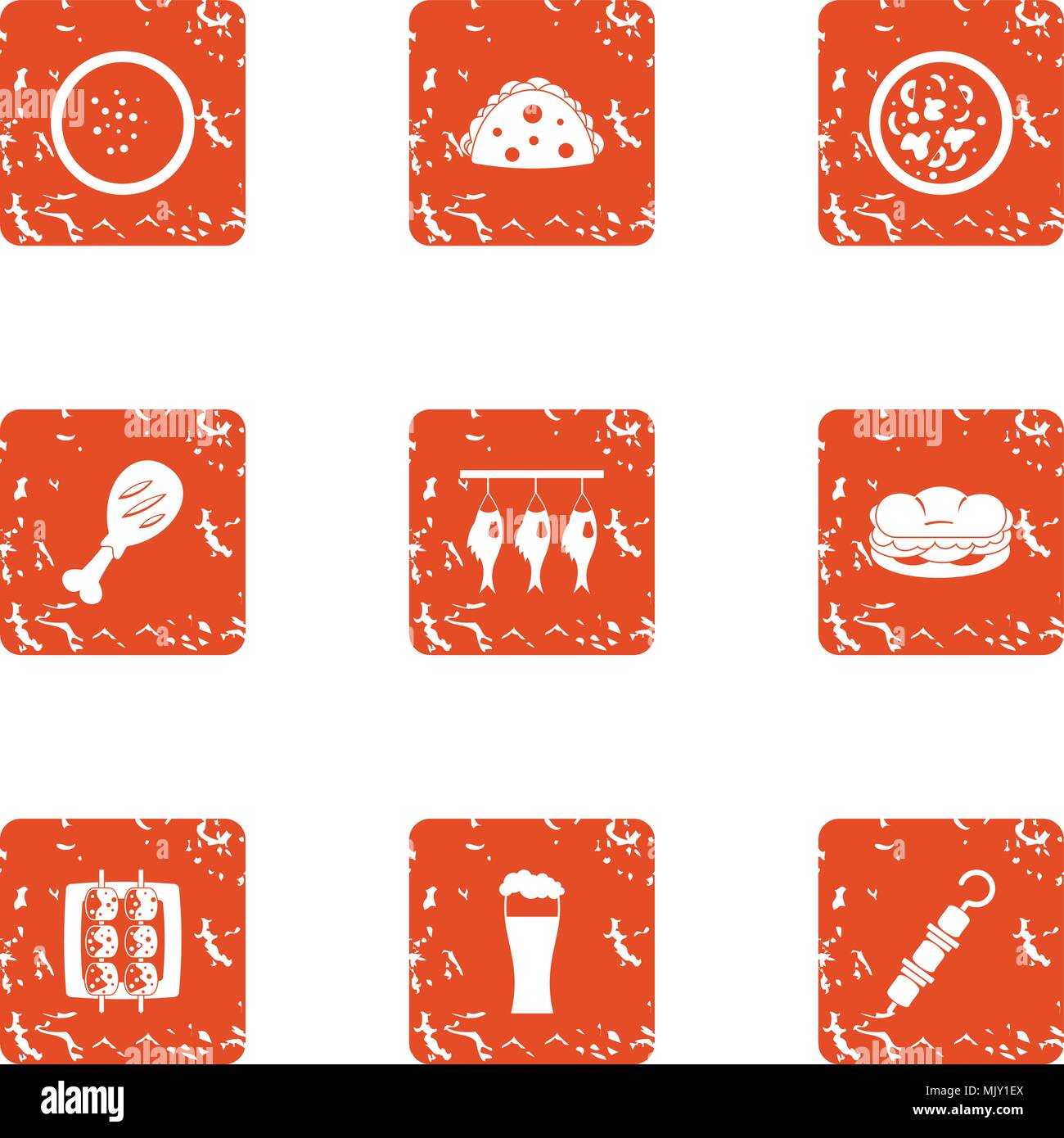 Dried food icons set, grunge style Stock Vector Image & Art - Alamy