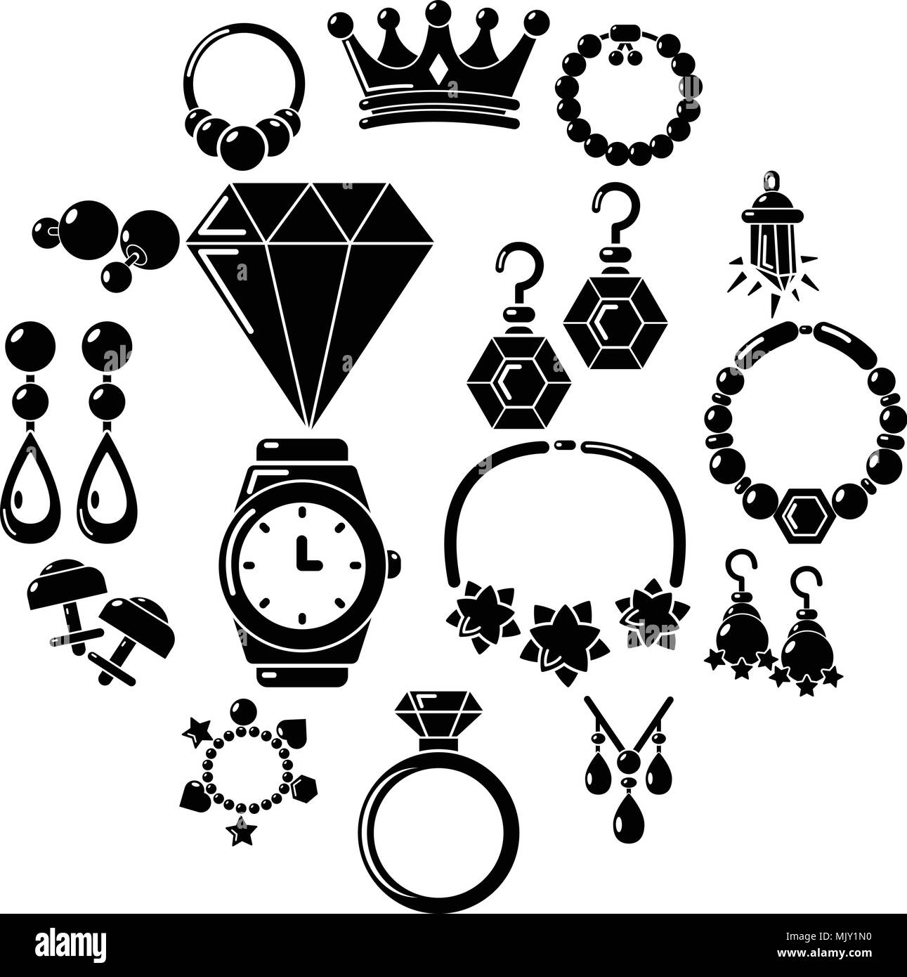 Diamond crown icon simple Black and White Stock Photos & Images - Alamy