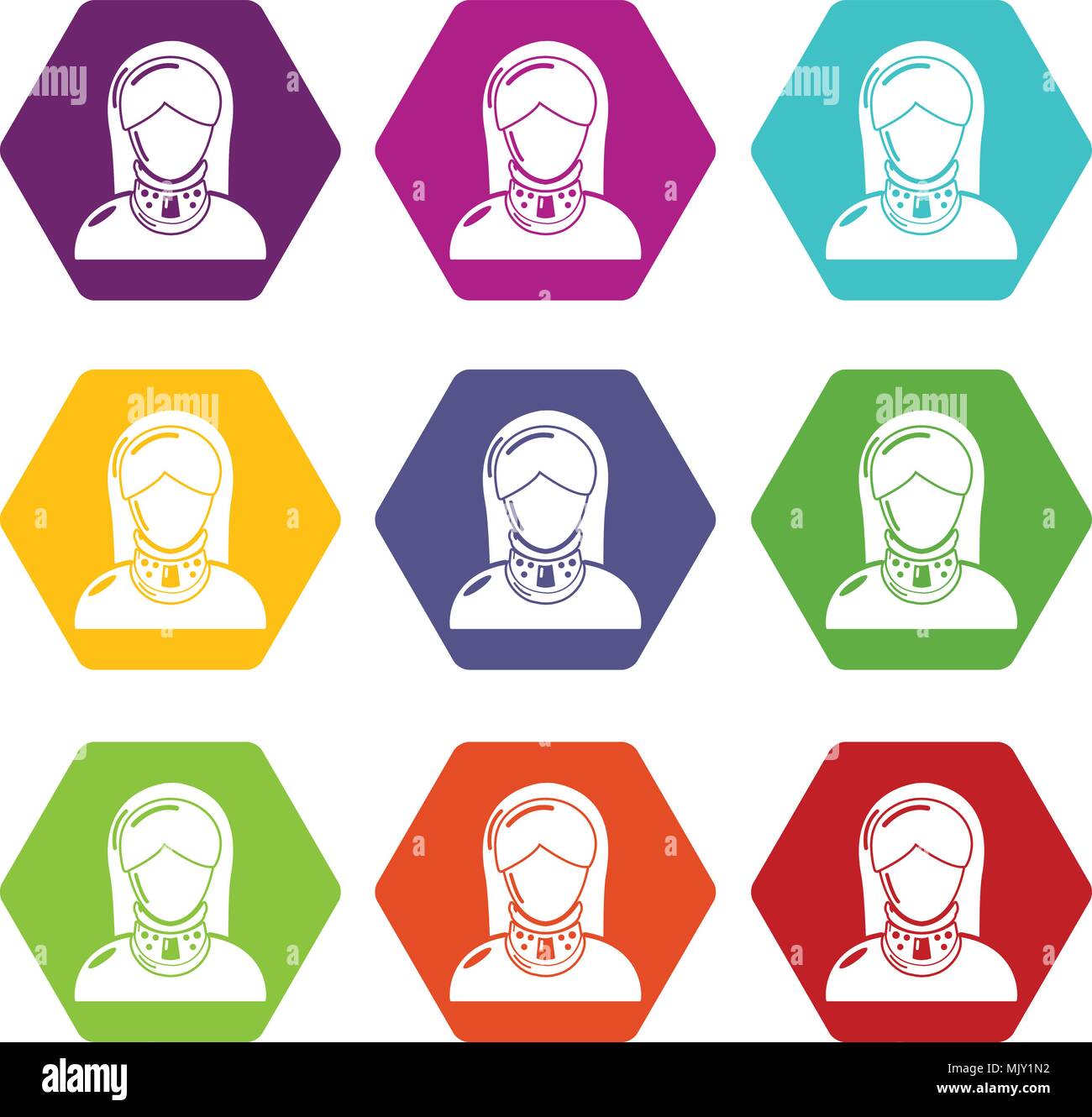Cervical retainer icons set 9 vector Stock Vector Image & Art - Alamy