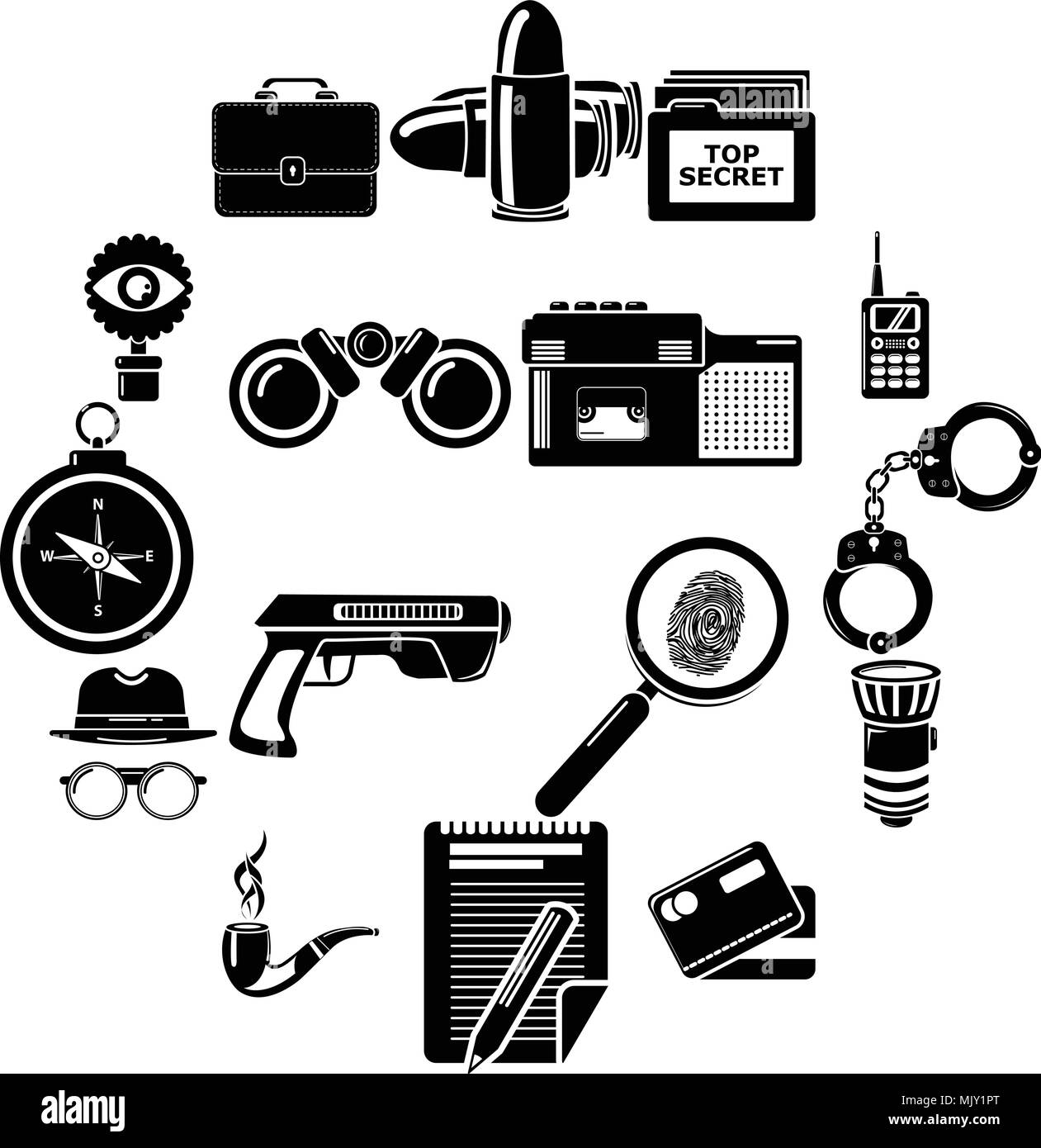 Spy icons set, simple style Stock Vector Image & Art - Alamy