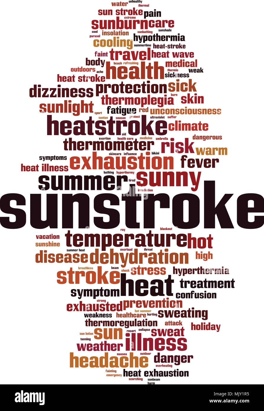 Sunstroke word cloud concept. Vector illustration Stock Vector Image ...