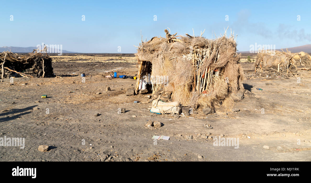 in ethiopia africa the poor house of people in the desert of stone ...