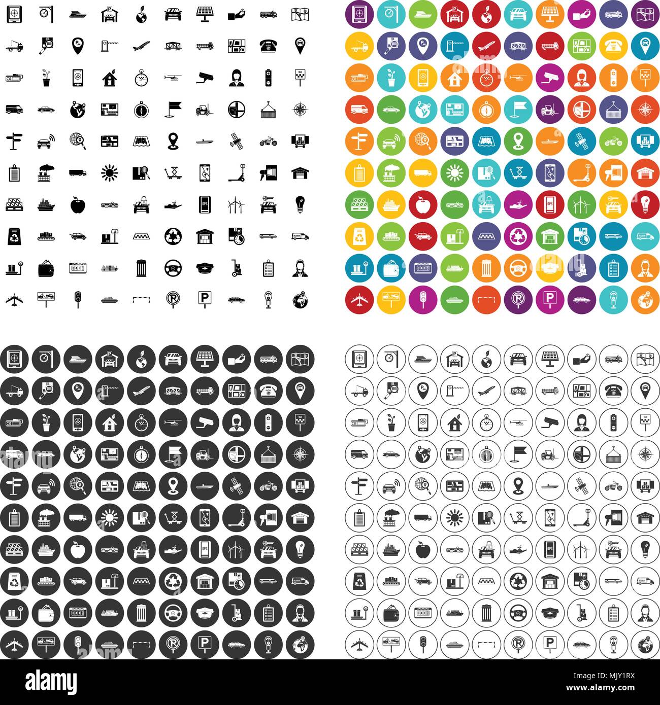 100 navigation icons set vector variant Stock Vector Image & Art - Alamy