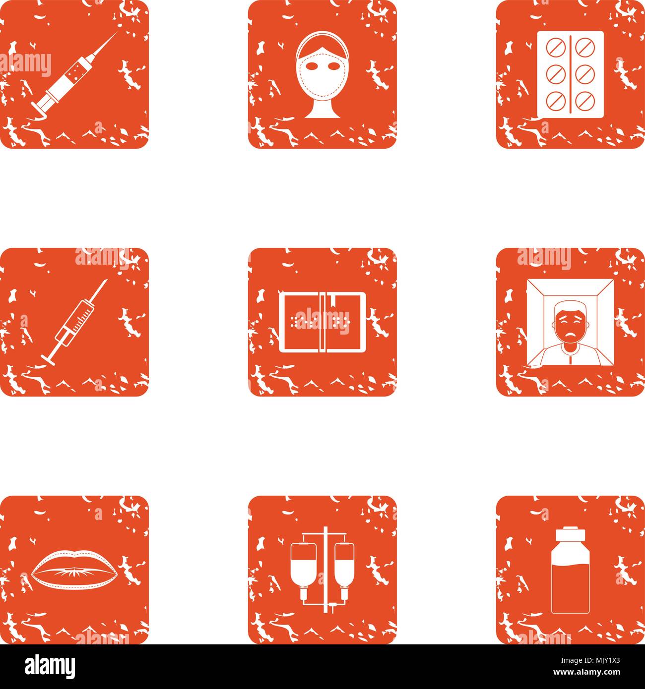 Fix body icons set, grunge style Stock Vector Image & Art - Alamy