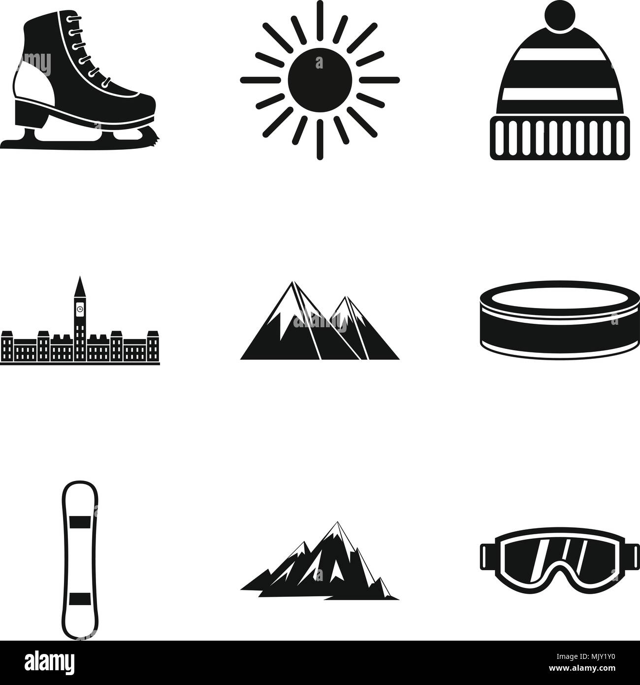 Cold sport icons set, simple style Stock Vector Image & Art - Alamy