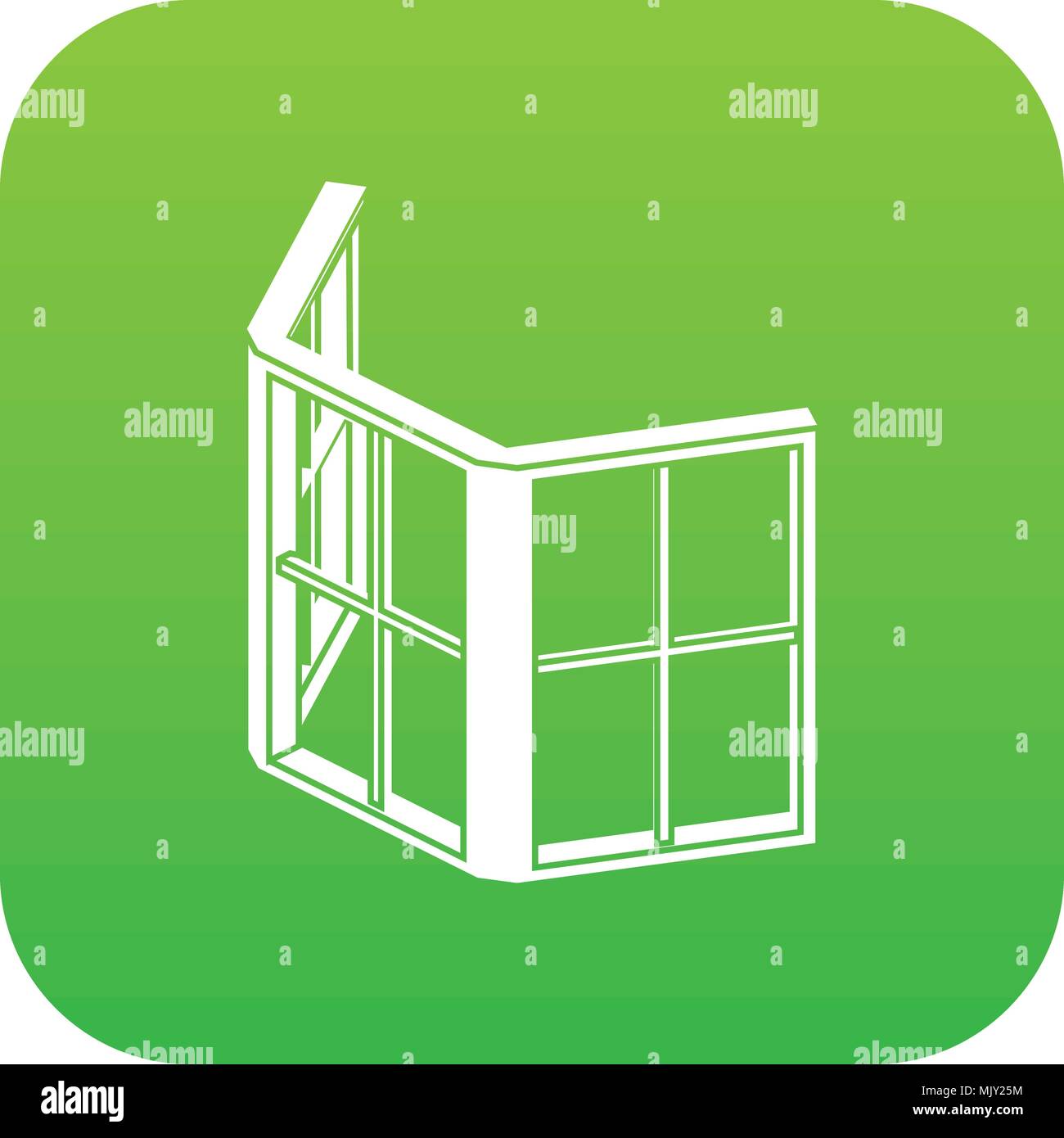 Facade window frame icon green vector Stock Vector Image & Art - Alamy