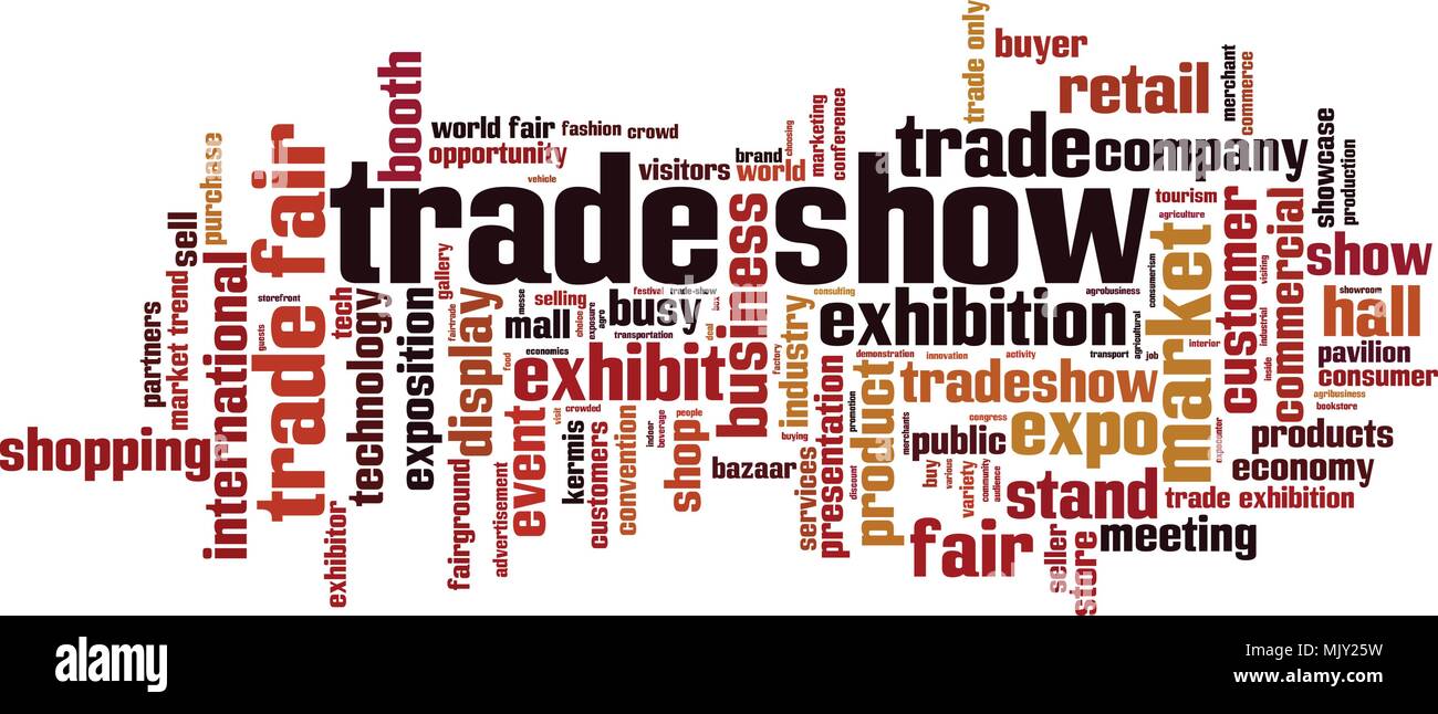 Trade show word cloud concept. Vector illustration Stock Vector Image ...
