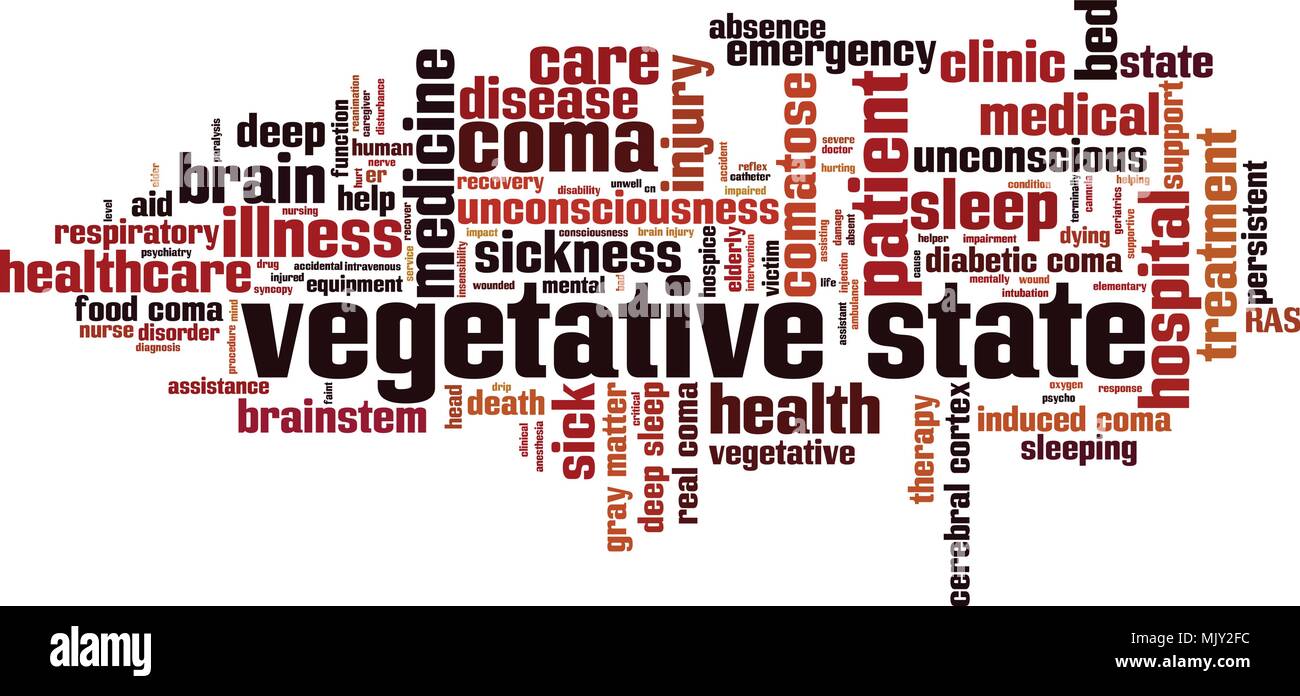 Vegetative state word cloud concept. Vector illustration Stock Vector ...