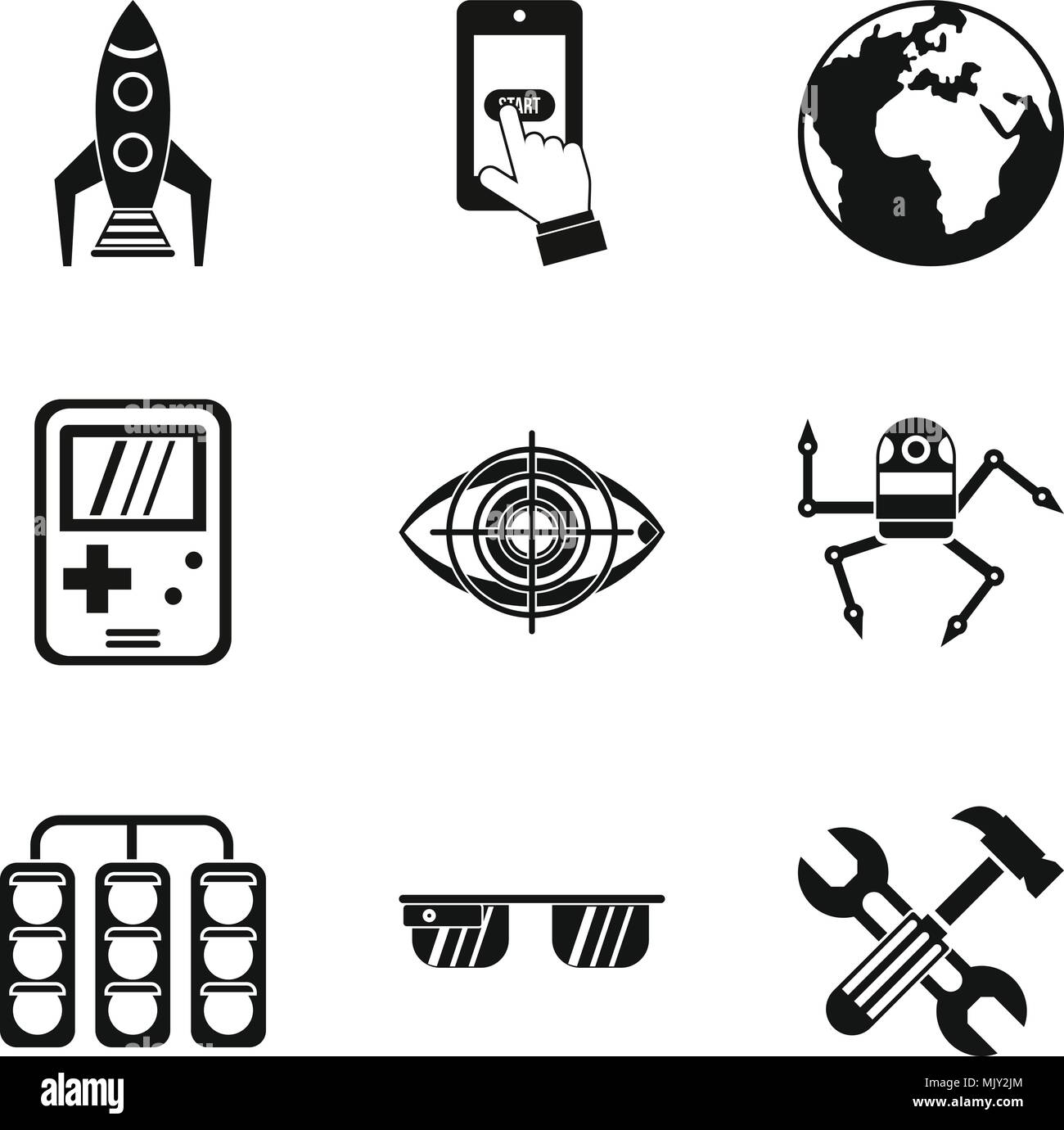 Geo icons set, simple style Stock Vector Image & Art - Alamy