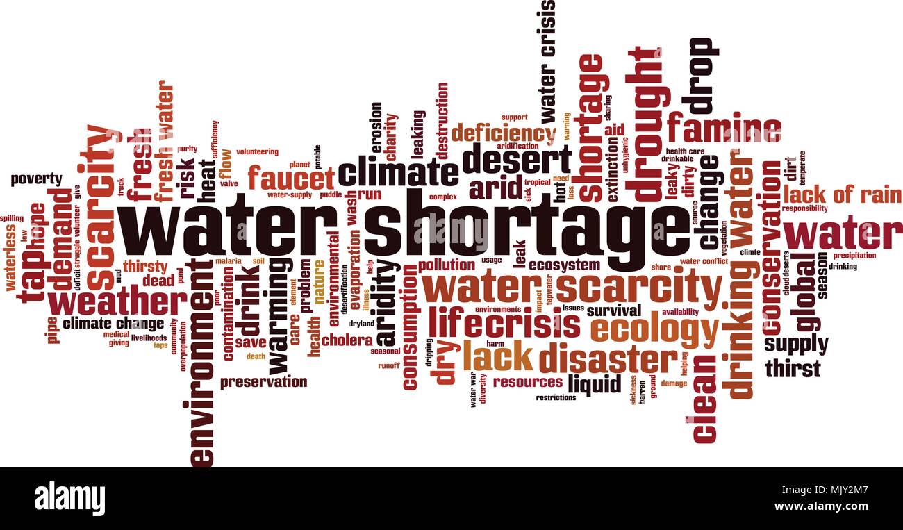 Water shortage word cloud concept. Vector illustration Stock Vector ...