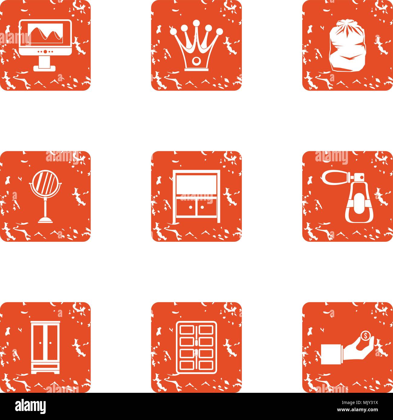 Working nook icons set, grunge style Stock Vector Image & Art - Alamy