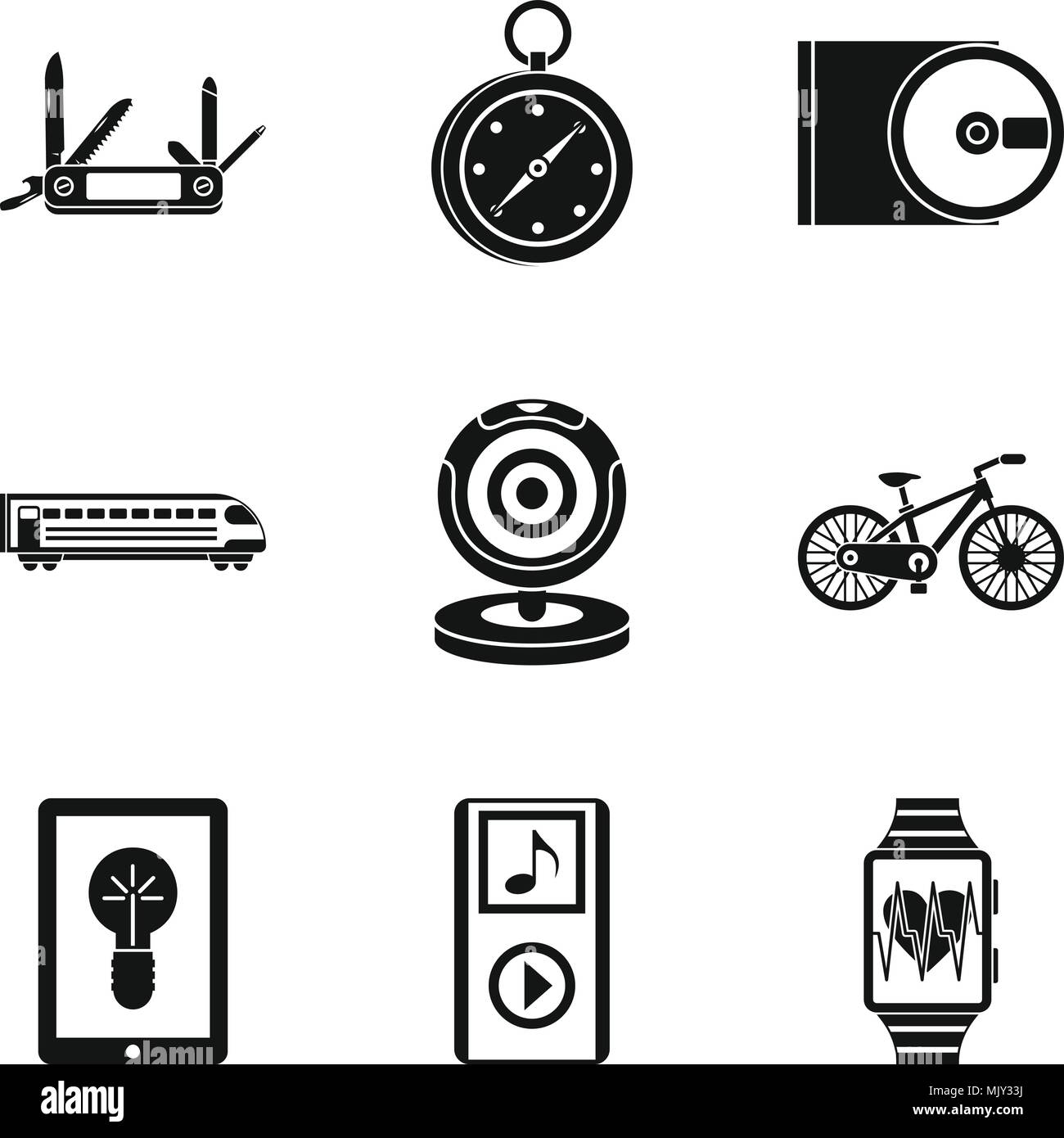 Positioning icons set, simple style Stock Vector Image & Art - Alamy