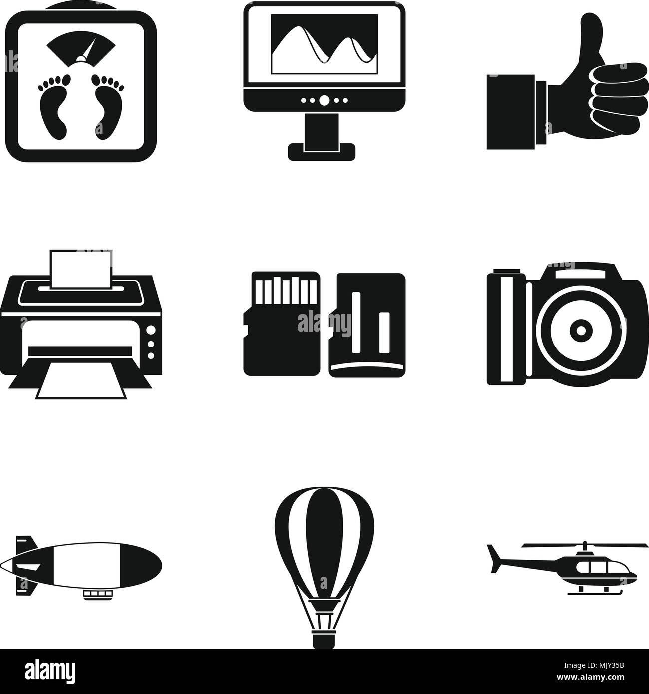 Radio positioning icons set, simple style Stock Vector Image & Art - Alamy