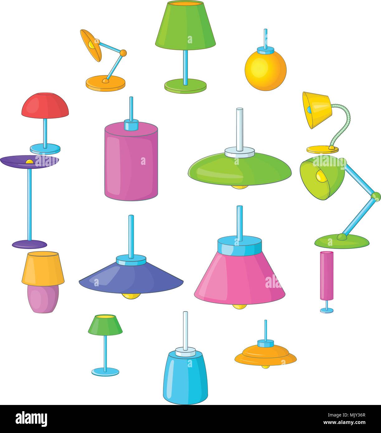 Lamp icons set, cartoon style Stock Vector Image & Art - Alamy