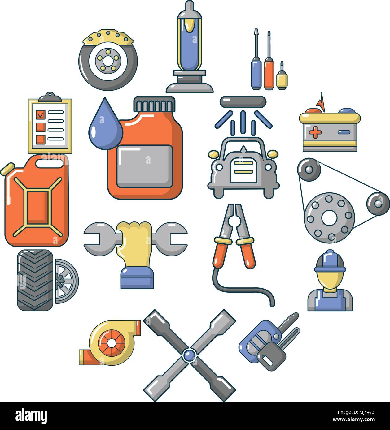 Auto repair icons set, cartoon style Stock Vector Image & Art - Alamy