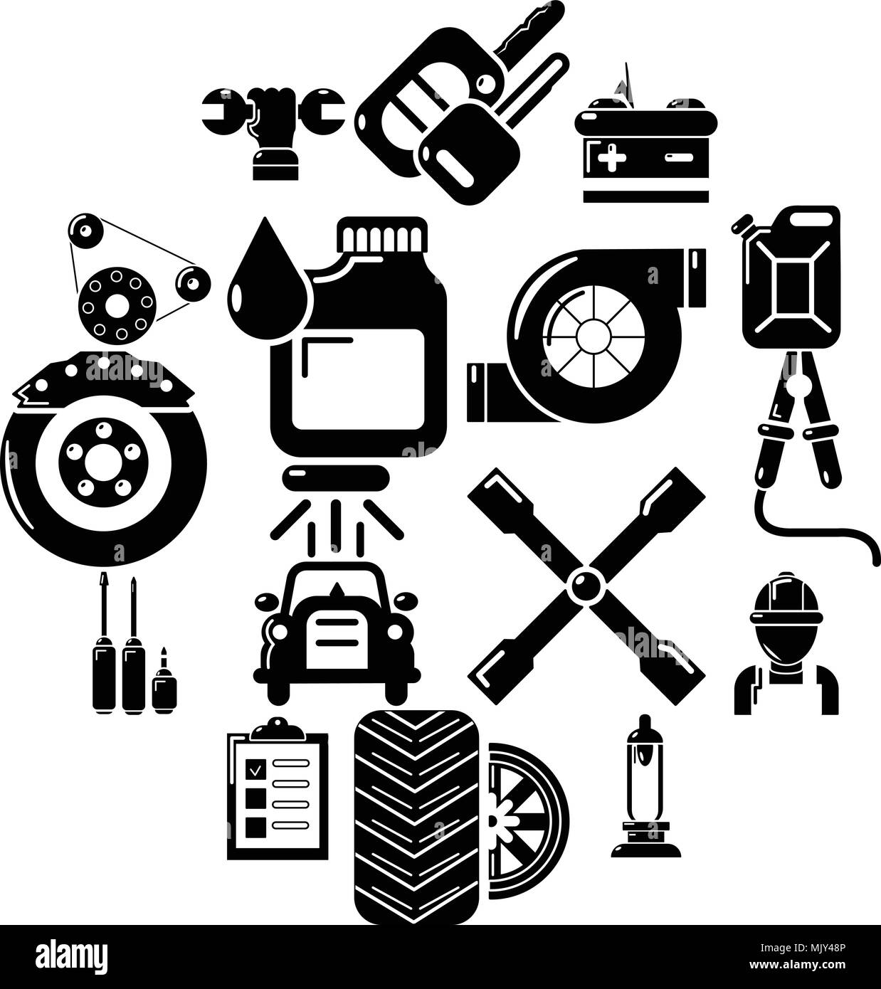 Auto repair icons set, simple style Stock Vector Image & Art - Alamy