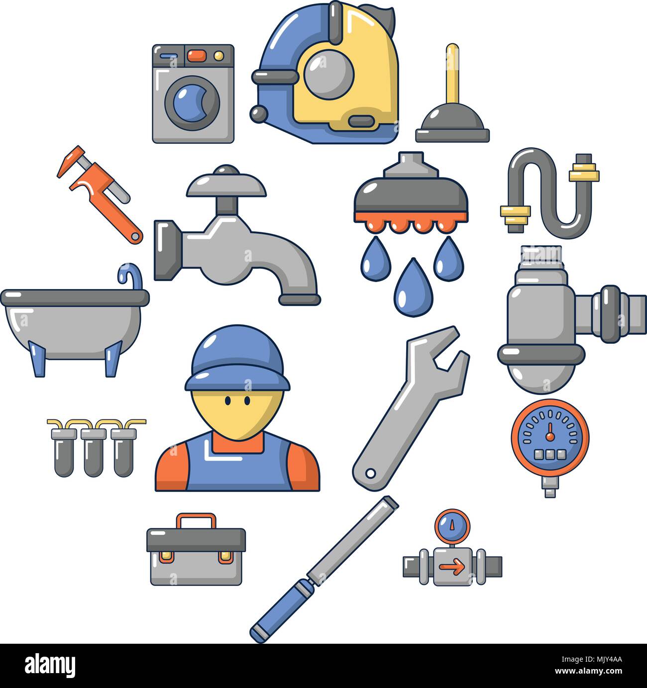 Plumber symbols icons set, cartoon style Stock Vector Image & Art - Alamy Plumber symbols icons set, cartoon style Stock Vector Image & Art - Alamy