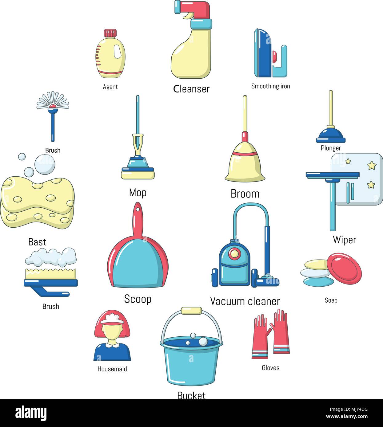 Cleaning tools icons set, cartoon style Stock Vector Image & Art - Alamy