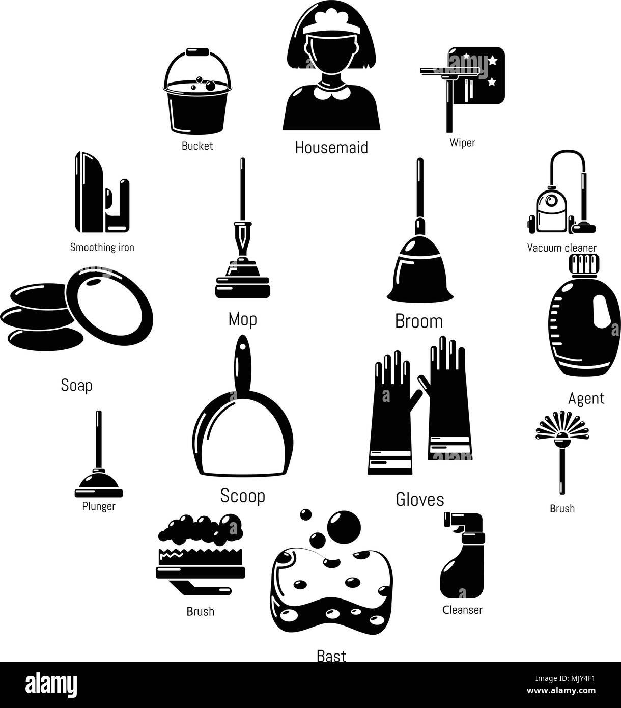 Cleaning tools icons set, simple style Stock Vector Image & Art - Alamy