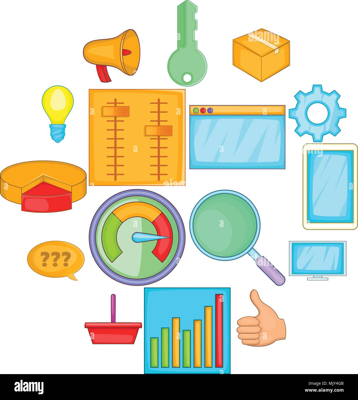 Marketing icons set, cartoon style Stock Vector Image & Art - Alamy