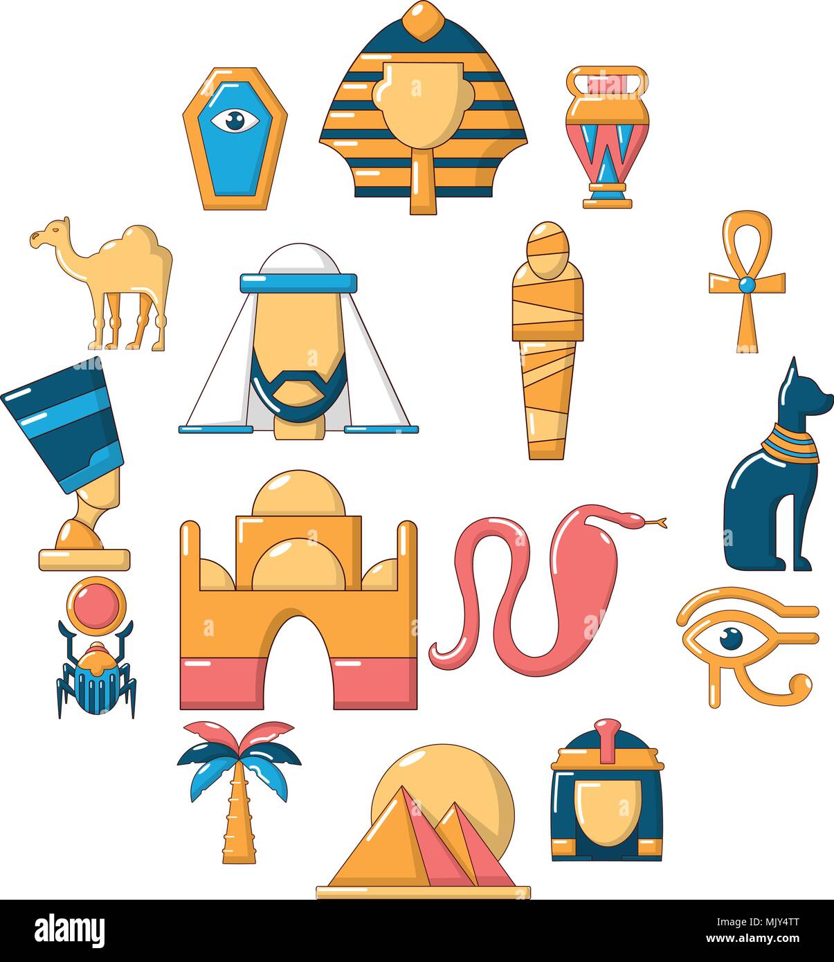 Egypt travel icons set, cartoon style Stock Vector Image & Art - Alamy