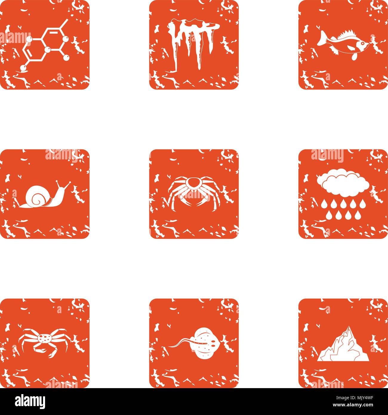Evolution icons set, grunge style Stock Vector Image & Art - Alamy