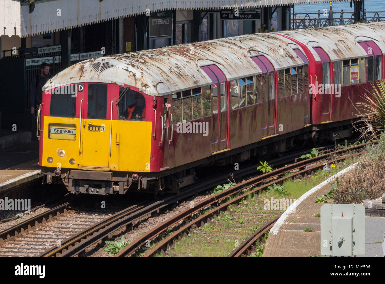 An Isle of Wight railway, island line train operated by the south ...