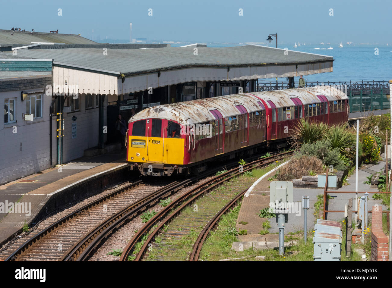an island line train in the platform at ryde esplanade station on the ...