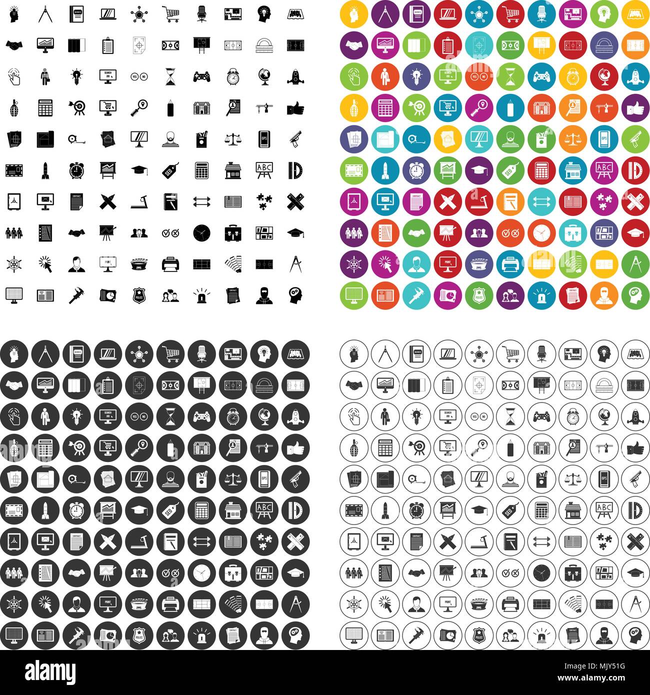 100 plan icons set vector variant Stock Vector Image & Art - Alamy