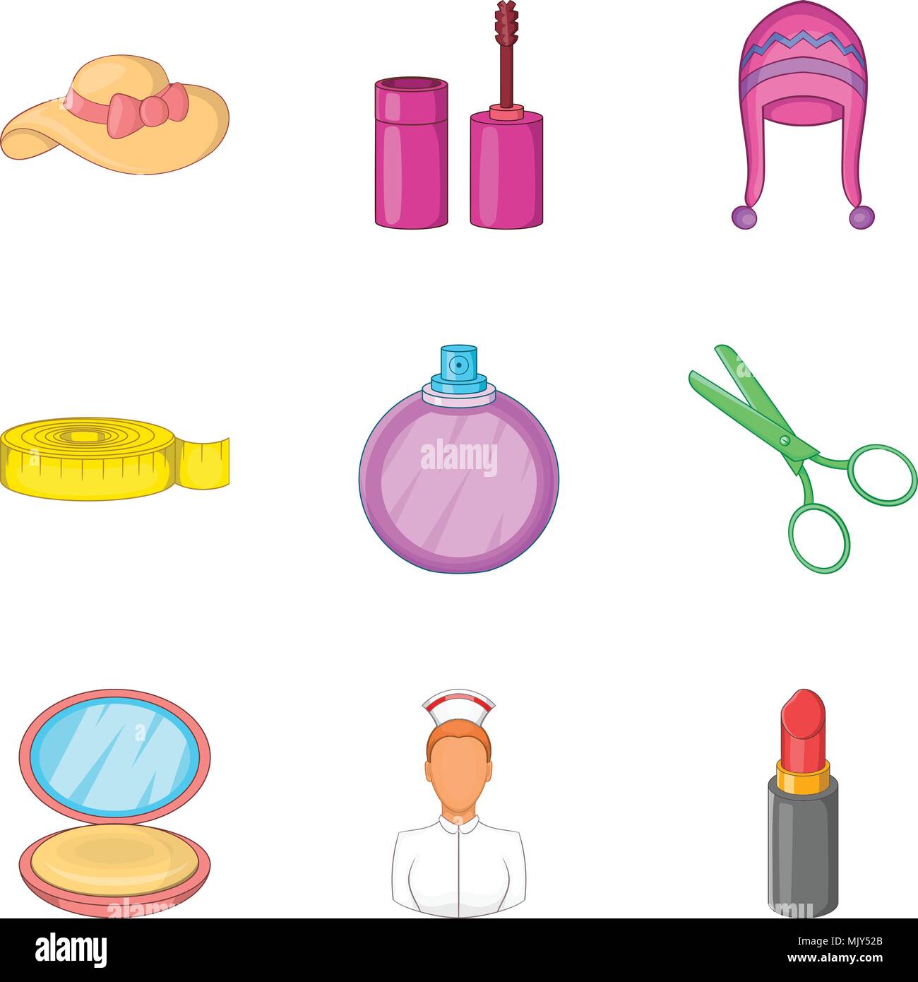 Female person icons set, cartoon style Stock Vector Image & Art - Alamy