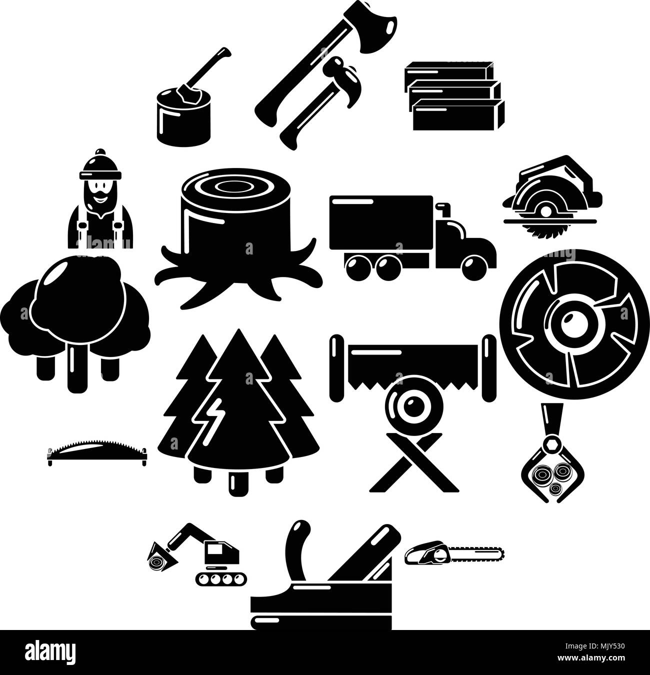 Timber industry icons set, simple style Stock Vector Image & Art - Alamy