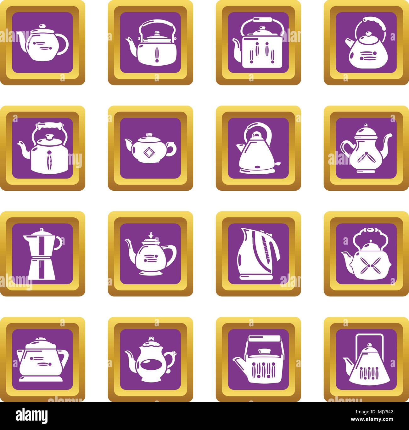 Purple kettle illustration Stock Vector Images - Alamy