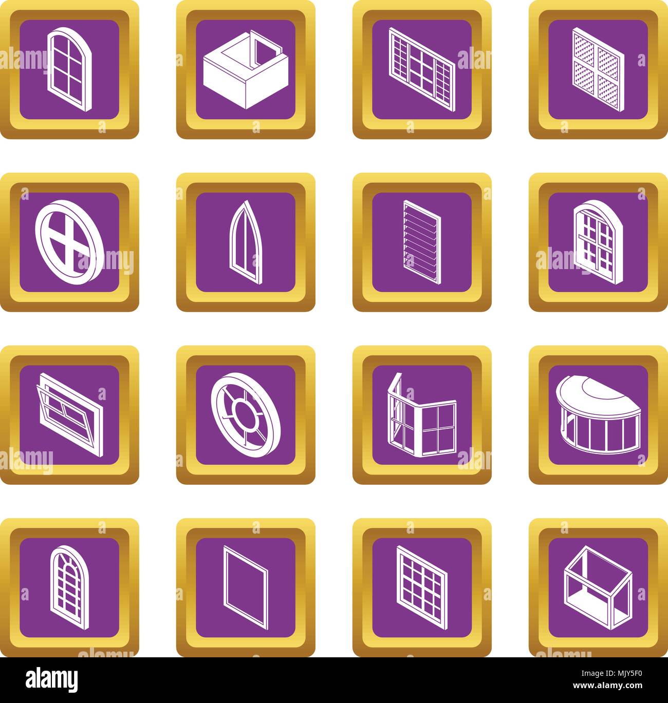 Window forms icons set purple square vector Stock Vector Image & Art ...