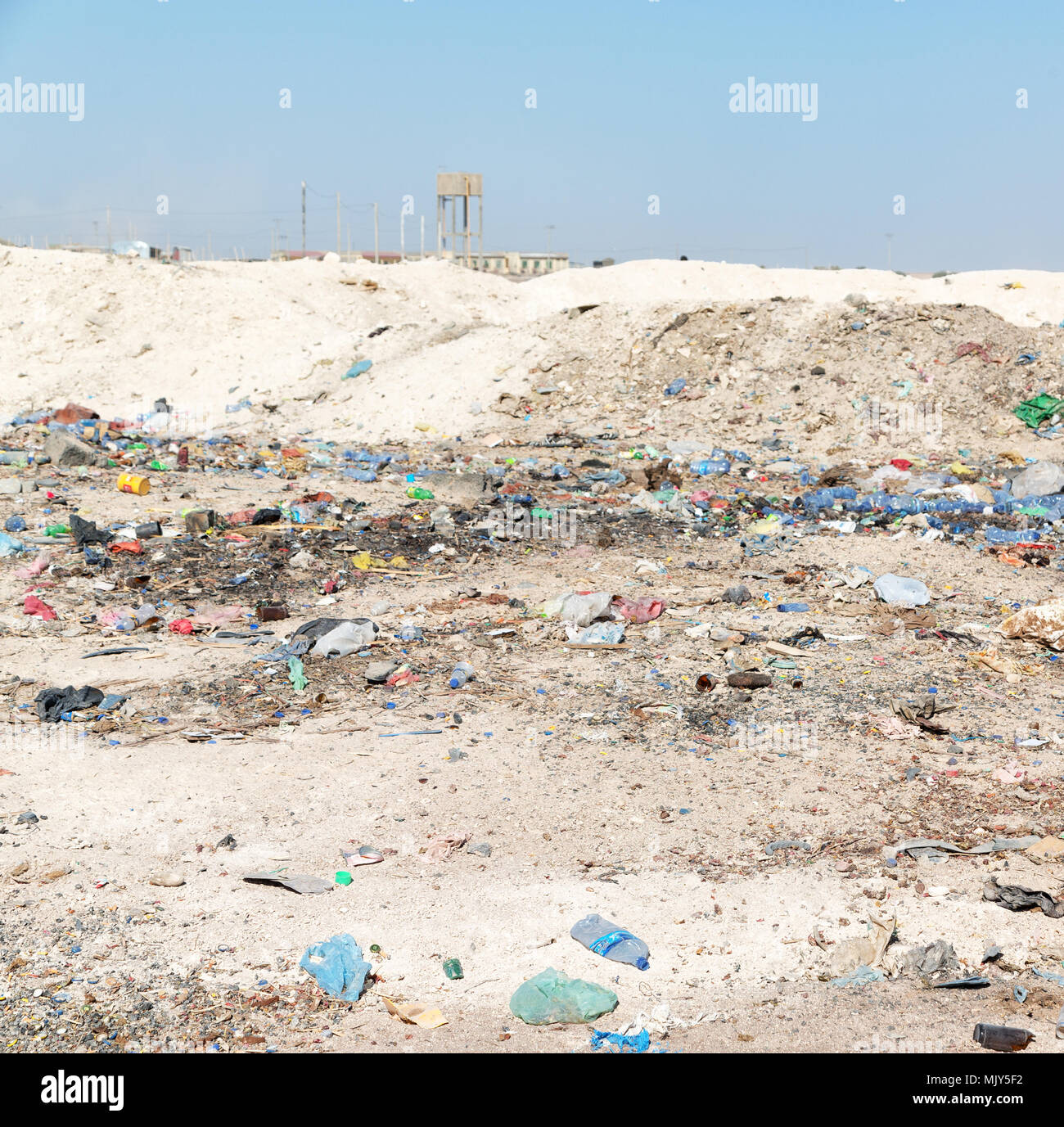 in ethiopia africa the discard garbage and plastic bottle near the city ...