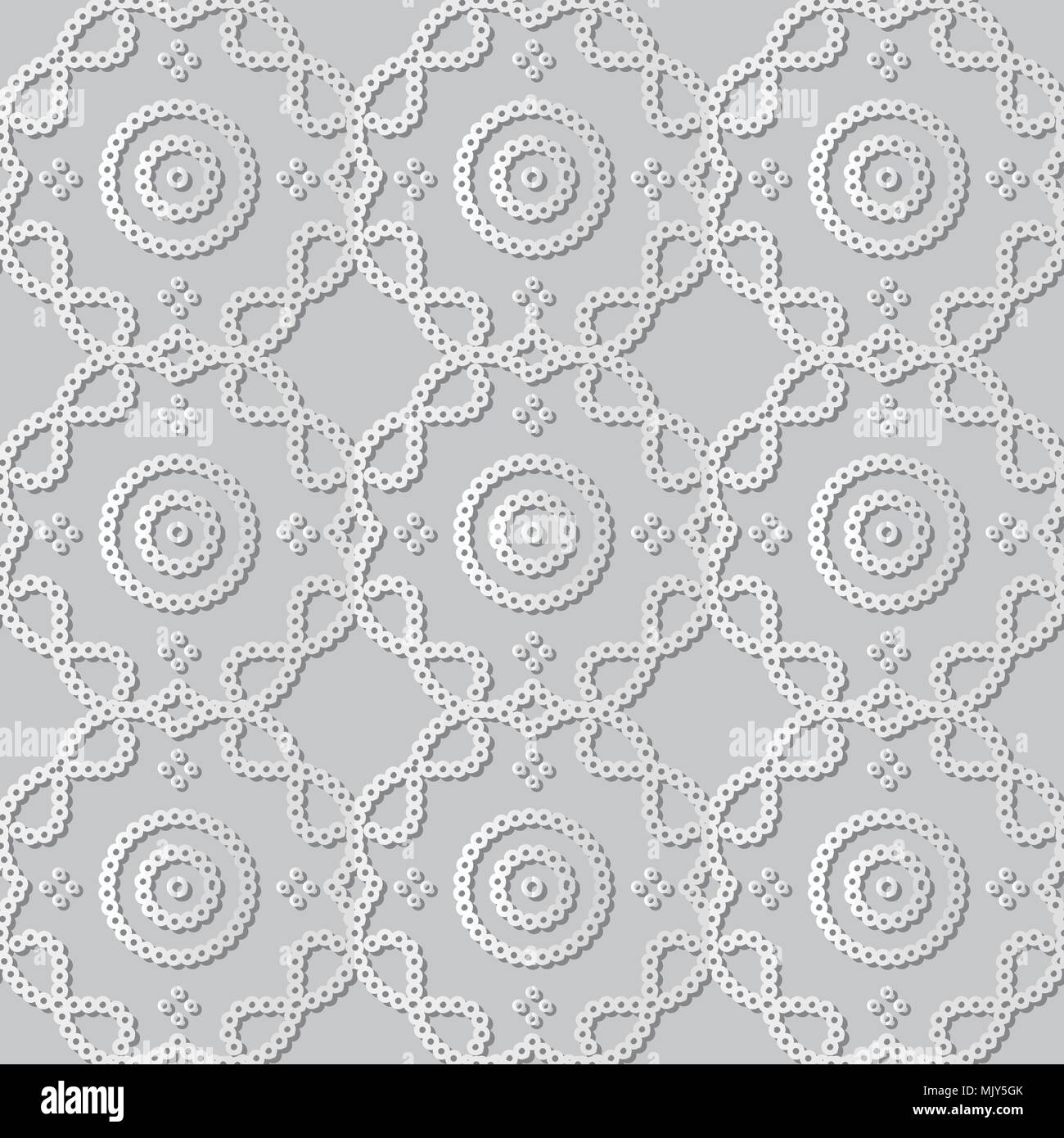 3D white paper art Round Dot Curve Cross Frame Line Stock Vector Image ...