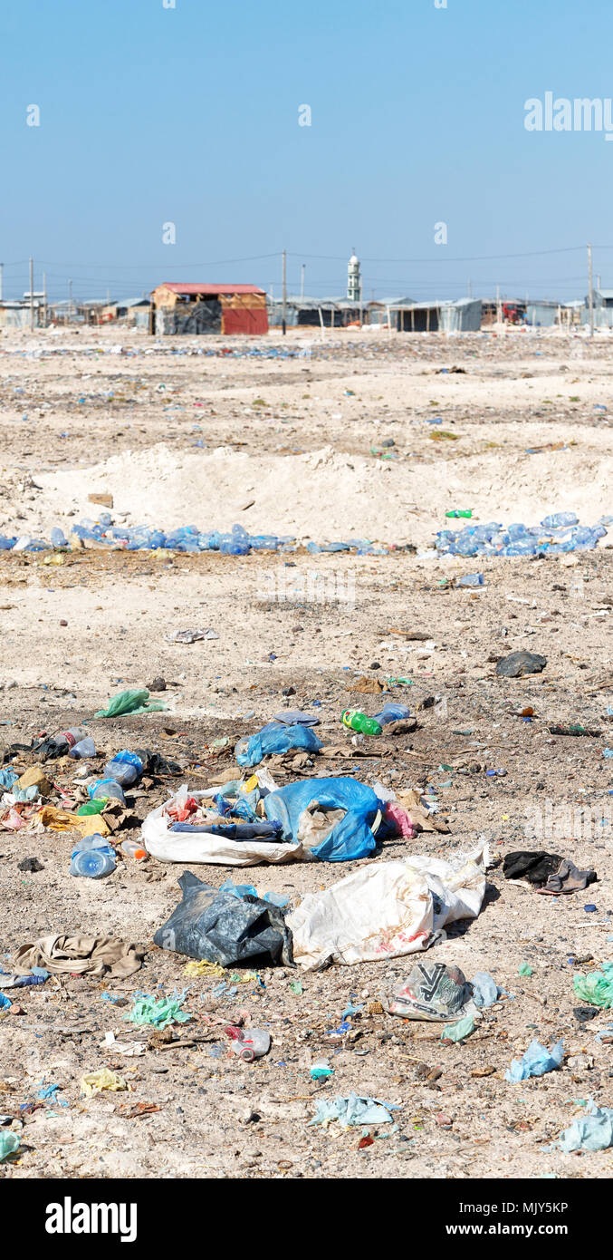 in ethiopia africa the discard garbage and plastic bottle near the city ...